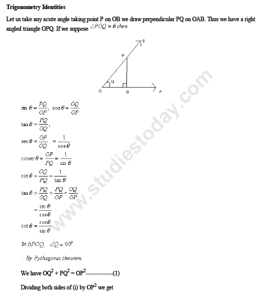 CBSE Book Class 10 Maths Trigonometry